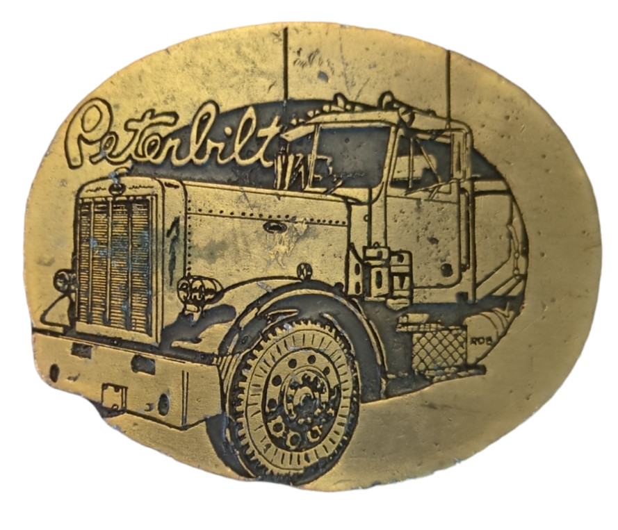 Vintage 1975 Peterbilt Belt Buckle Rare Brass Trucker… - Gem