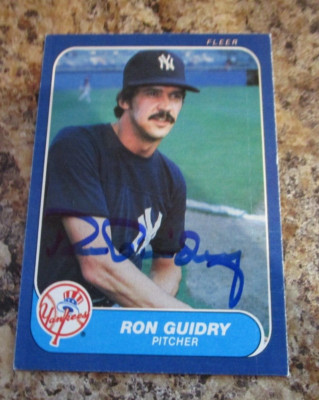 1986 FLEER # 106 RON GUIDRY AUTOGRAPHED BASEBALL CARD (AA) | eBay