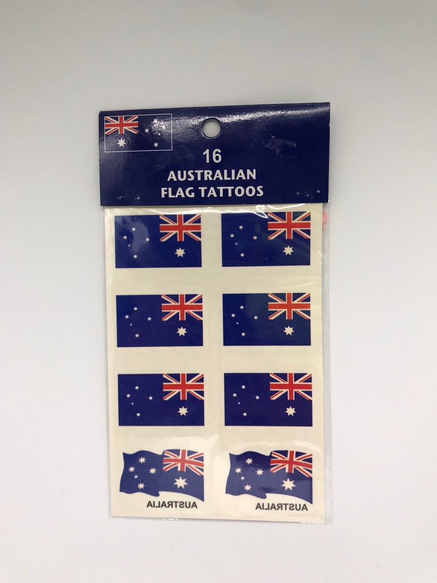Australian Flag Fake Tattoos Australian Flag Temporary Tattoo Etsy