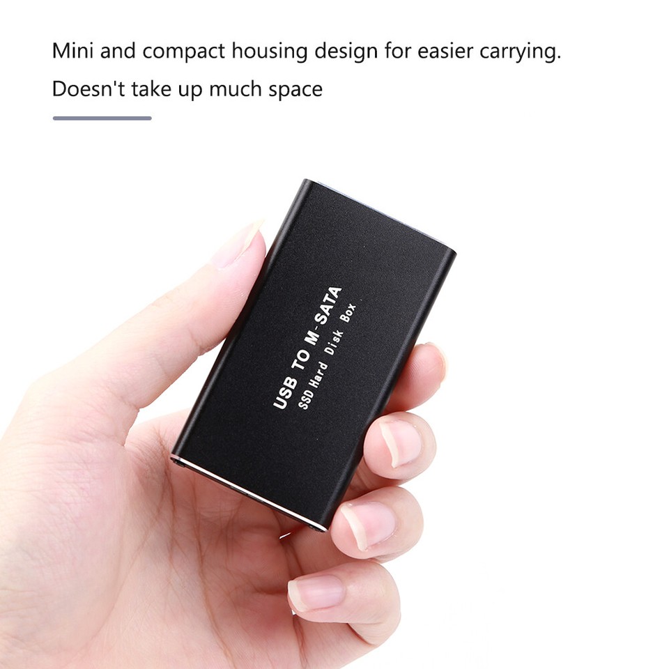 Mobile Hard Disk Box mSATA to Type-C 3.1 Adapter Laptop SSD Disk ...