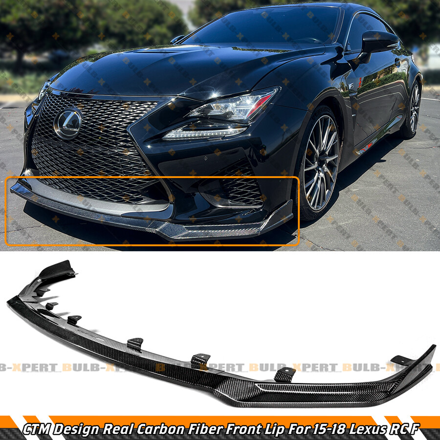 2015-2018 Lexus RC F RCF CTM Design Real Carbon Fiber Front Bumper Lip ...