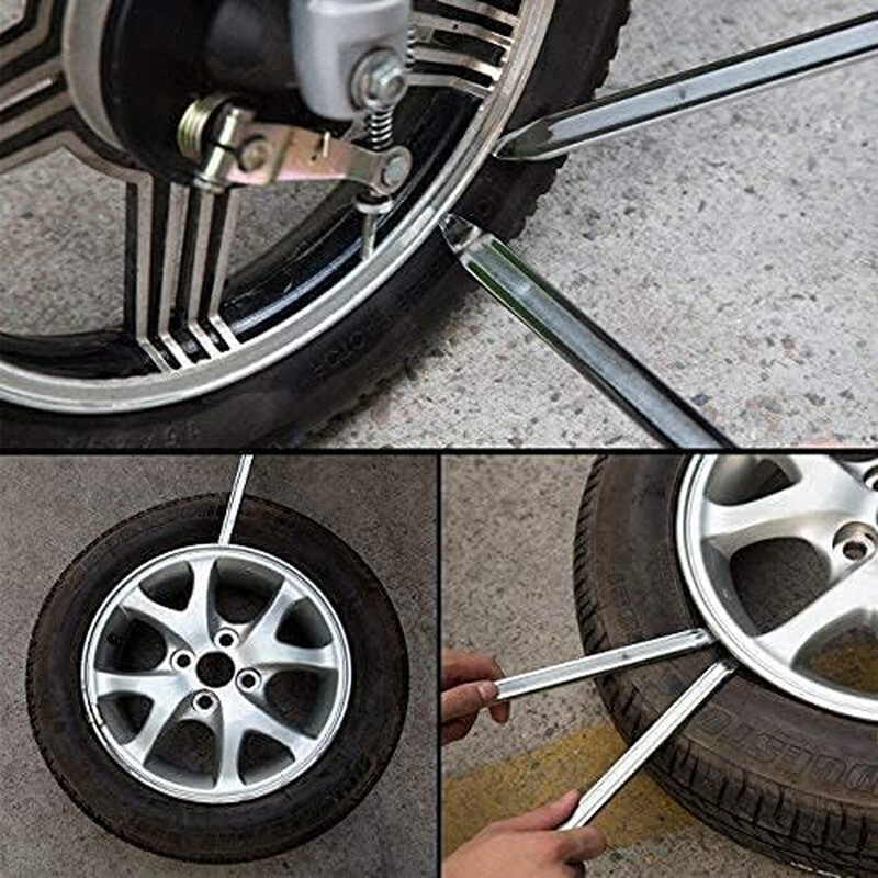 Motorcycle Tire Spoon Iron Lever Tool Changing Repair Bar Kit with Rim ...