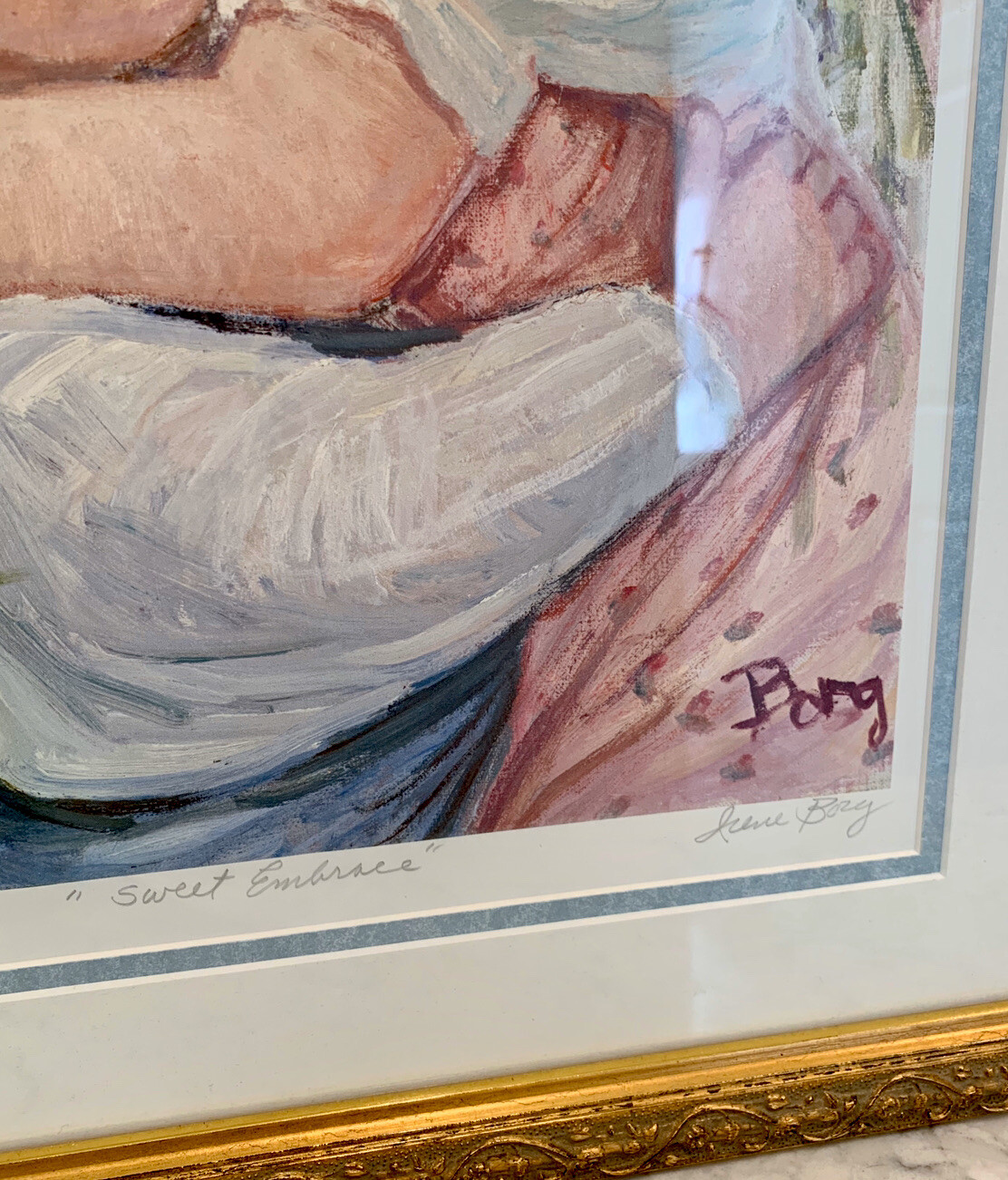 IRENE BORG Sweet Embrace Signed Print Lithograph Limited Edition Framed ...