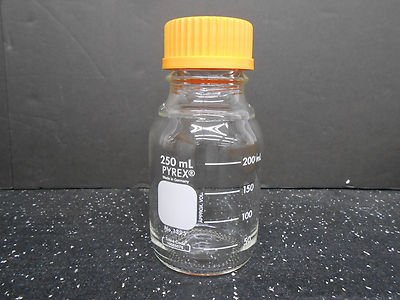 PYREX 250ML ROUND MEDIA STORAGE BOTTLE 1395 WITH GL45 SCREW CAP | eBay