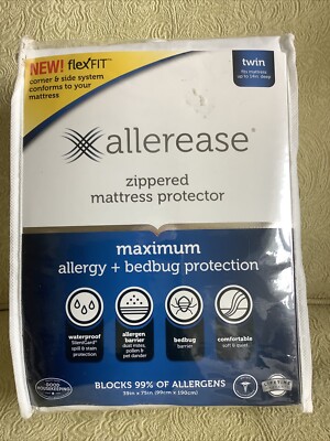 Allerease Allergen-blocking Zippered Mattress Protector, Size Twin, New | eBay