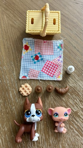 Littlest Pet Shop LPS Authentic #588 Brown White Great Dane Dog 589 ...