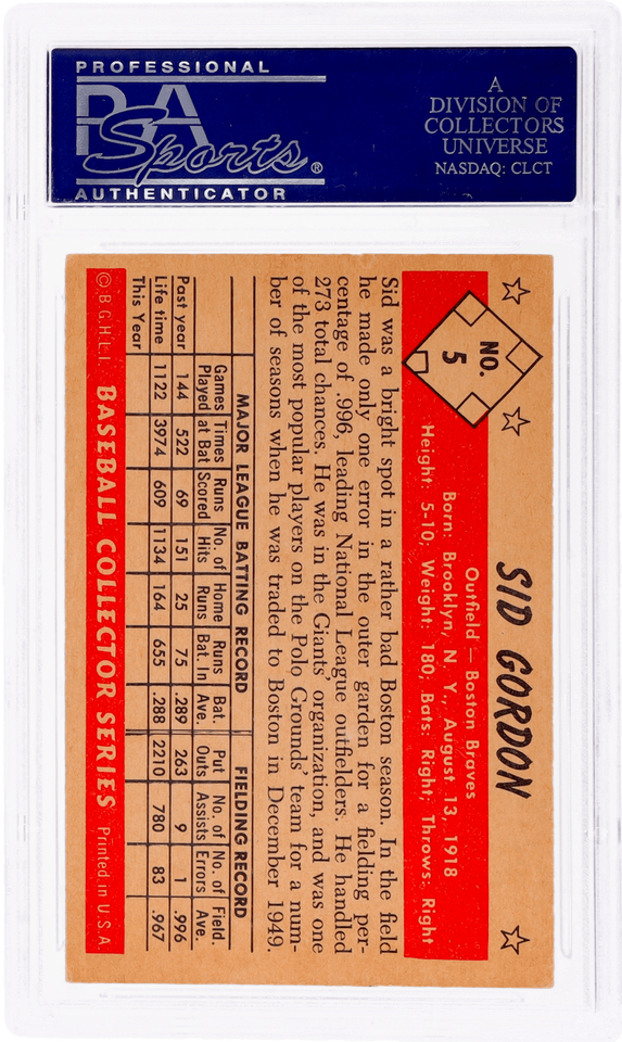 1953 Bowman Sid Gordon Color #5 PSA 5.5 | eBay