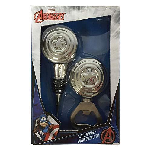 Marvel Captain America Bottle Opener and Bottle Wine Stopper Set ...