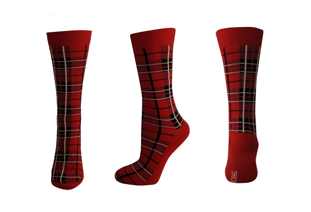 Red Tartan Macahel Men's Socks | eBay UK