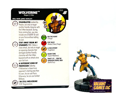 Marvel Heroclix Wolverine #053 w/ Card X-Men Xavier's School Set | eBay