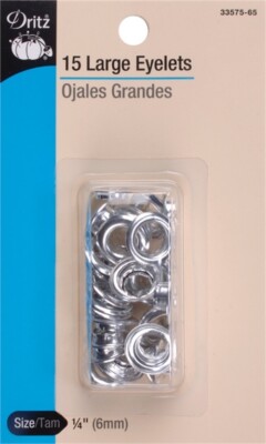 Dritz 33575-65 Eyelets 1/4" 15/Pkg-Nickel | eBay