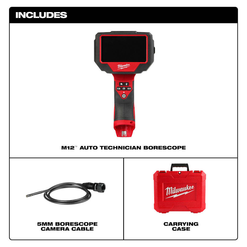 Milwaukee 3150-20 M12 12V Auto Technician Borescope w/ 5mm Camera Head ...