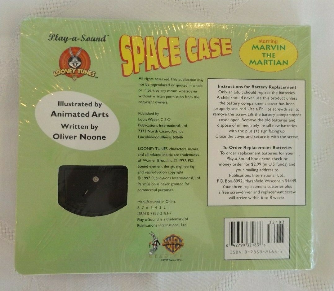 Talking Marvin the Martian Space Case Book Warner Bros. Vintage Looney ...