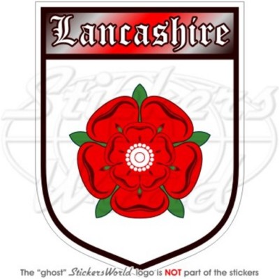 RED ROSE of LANCASHIRE Lancaster LANCS Shield 100mm Vinyl Bumper ...
