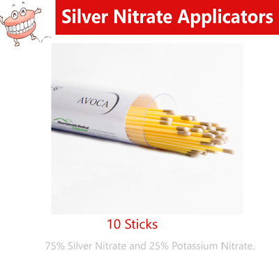 NEW Silver Nitrate Sticks 6" Caustic Applicator, 10 Individual Sticks ...