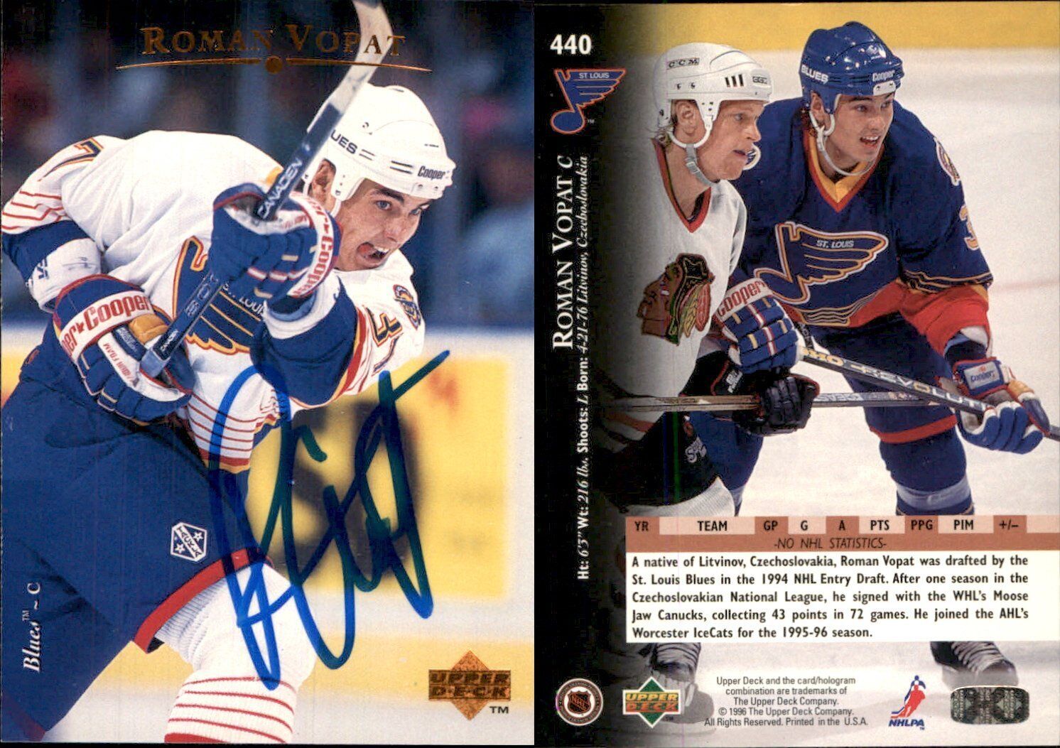 Roman Vopat 1995 Upper Deck #440 Electric Ice Gold Price Guide - Sports ...