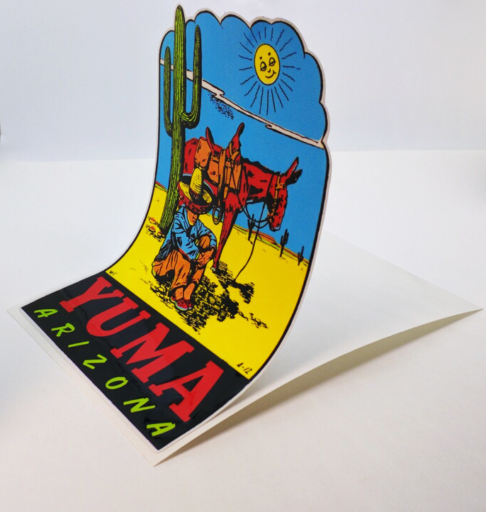 YUMA, ARIZONA Vintage Style Travel DECAL / Vinyl Sticker, Luggage Label ...