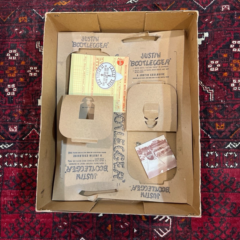 Vintage Justin Cowboy Boots Size 9.5 D Inlay Shorty Bootlegger Box ...