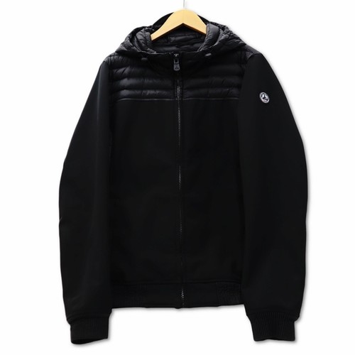 JOTT One Point Logo Embroidered Switched Zip Up Down Jacket Black ...