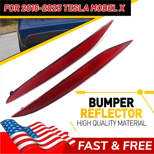 For 2016-2023 Tesla Model X Rear Bumper Reflector Light Cover Red Left ...