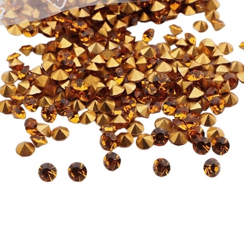 Lot 100 grams 5mm ss22 Czech vintage foiled Topaz glass loose ...