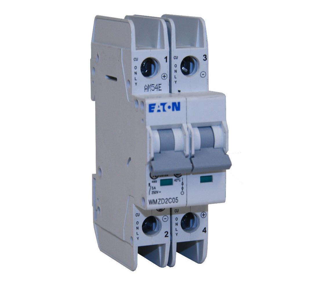 Eaton WMZD2C05 DIN Rail Circuit Breaker 5A 250V DC 2 Pole New | eBay