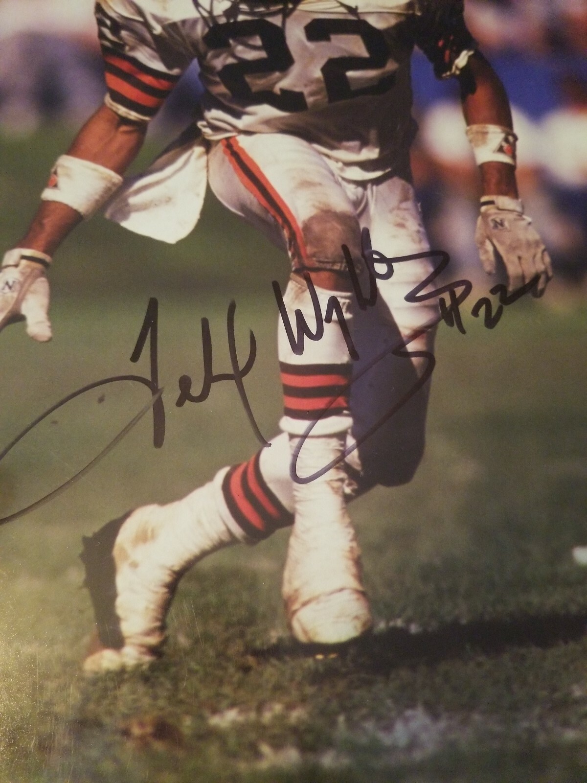 FELIX WRIGHT SIGNED AUTOGRAPHED CLEVELAND BROWNS Huge 20 x 16 Glossy ...