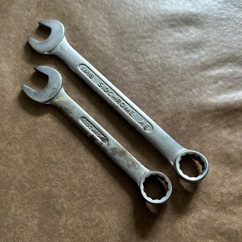 2x VINTAGE SIDCHROME 11/16 AF COMBINATION SPANNERS MADE IN AUSTRALIA ...