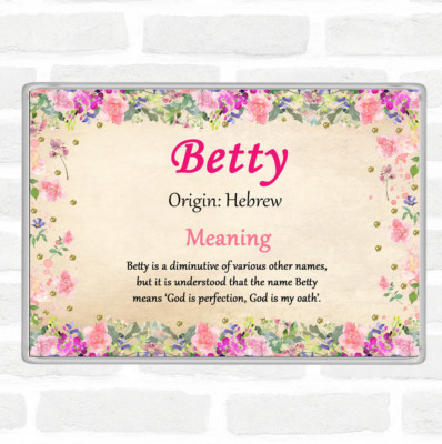 Betty Name Meaning Jumbo Fridge Magnet Floral | eBay UK