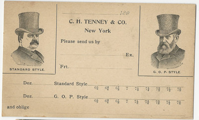 1892 Hats Adv Private Mailing Card with Prez Candidates Cleveland ...