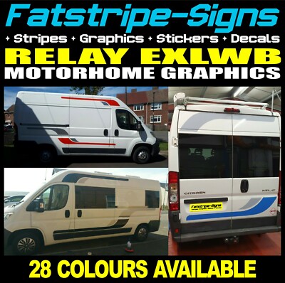fits Citroen Relay Graphics Stripes Stickers Decals Camper Van Motohome ...