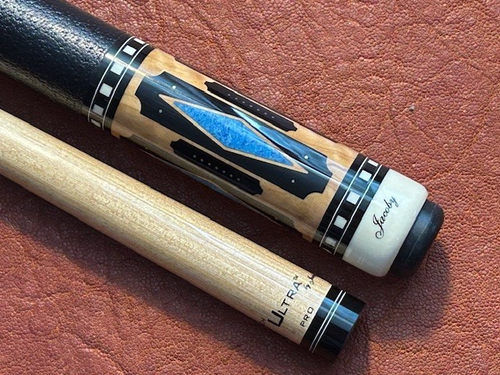 Jacoby pool cue with Ultra Pro Low Deflection Shaft. Leather Wrapped ...