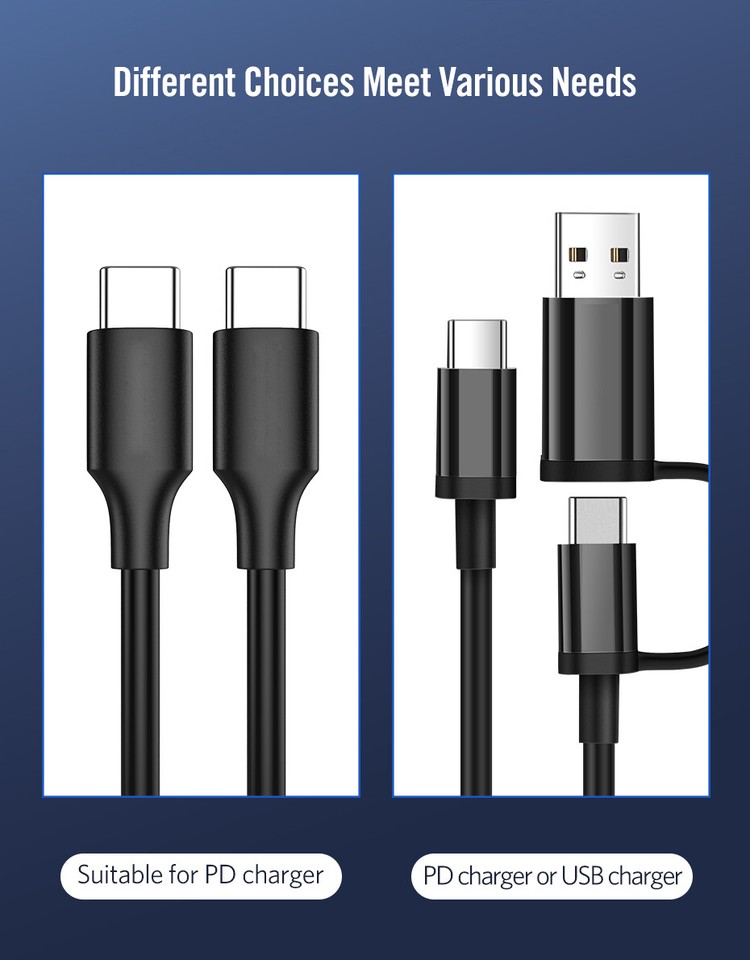 20AWG USB-C Type C to USB C Cable 5V 3A Charging Fast Charger USB 2.0 ...