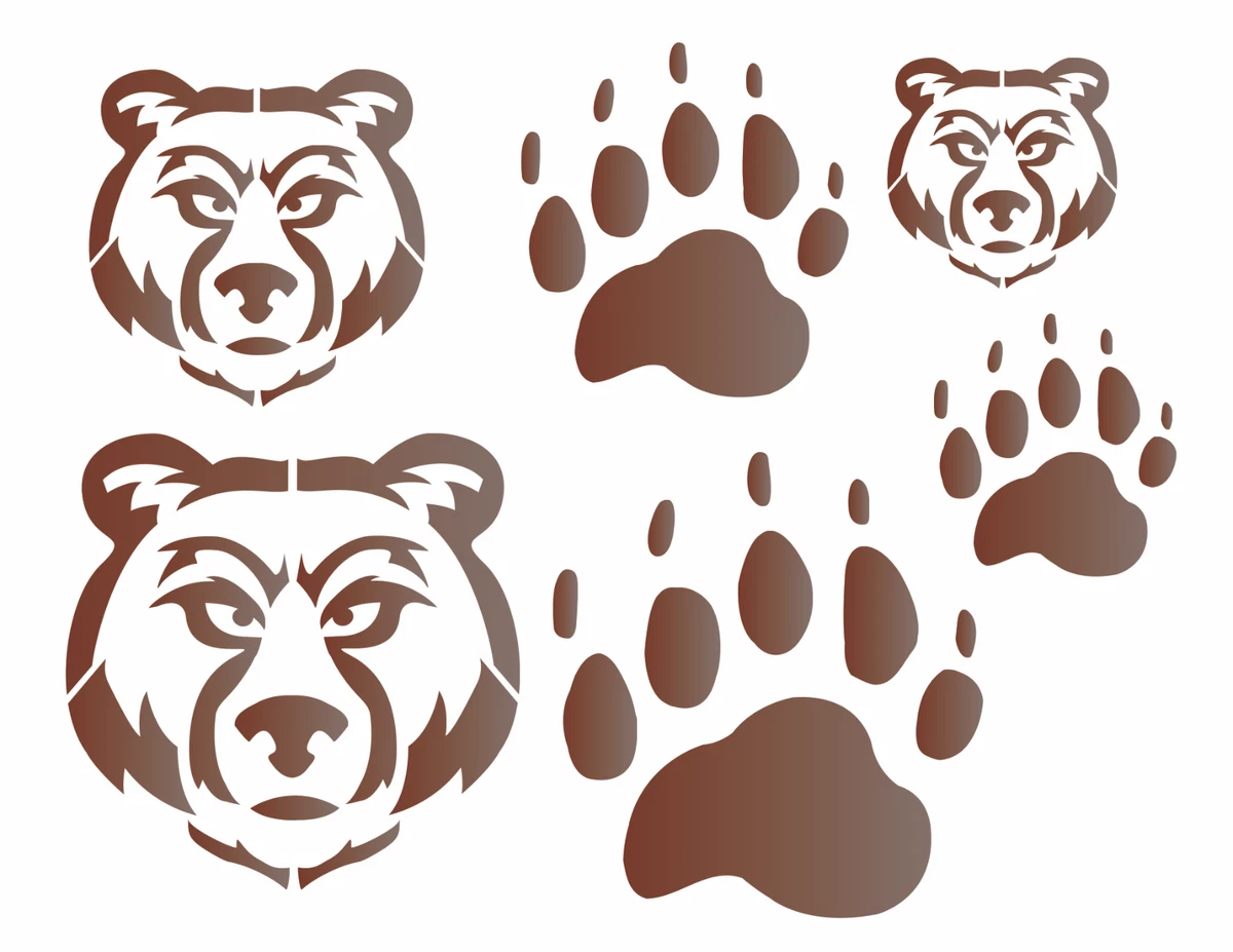 Grizzly Bear Face Stencil