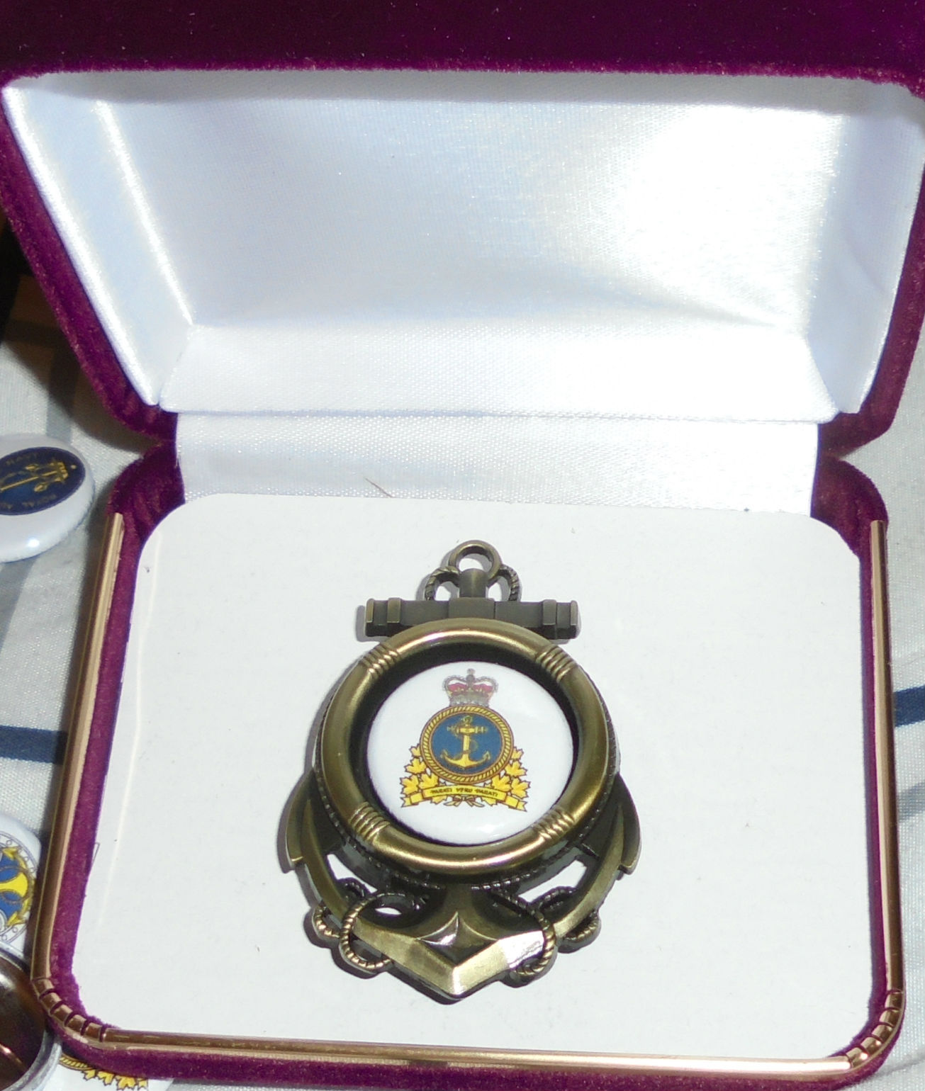 Royal RCN Canada Maple Leaf Navy Empire Fleet Unit Ship Anchor Badge ...