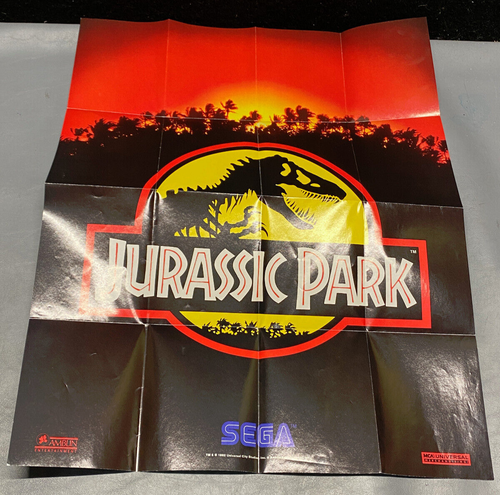 Jurassic Park Sega Genesis Game Gear CD Poster Insert - Authentic! | eBay