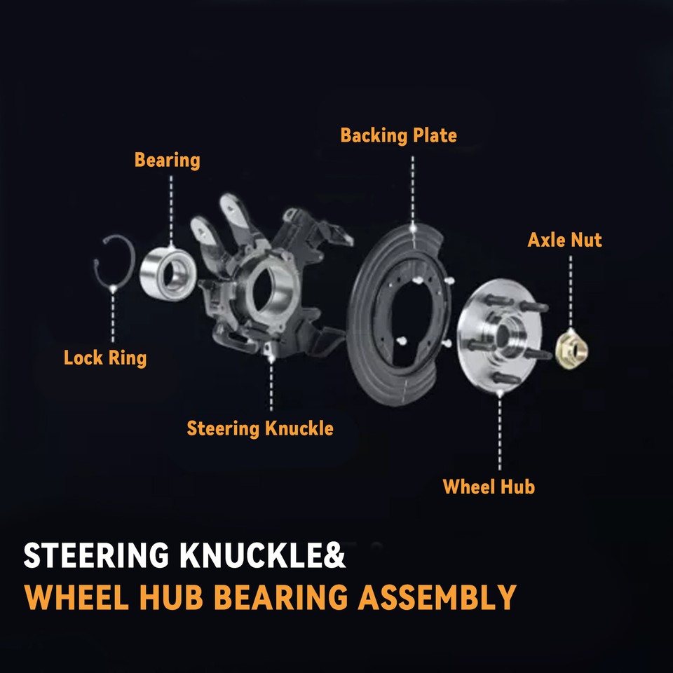 Front Left Steering Knuckle & Wheel Hub Bearing Assembly for Honda ...