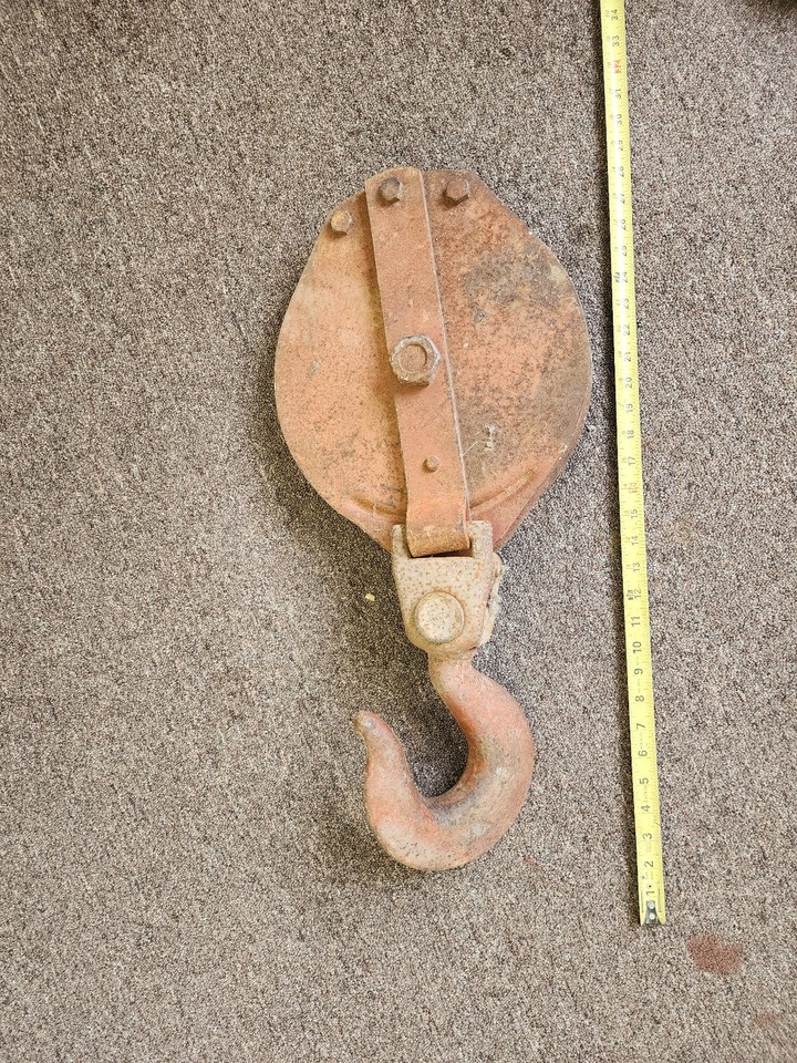 Vintage Heavy-Duty Snatch Block Swivel Hook Pulley 25" | eBay