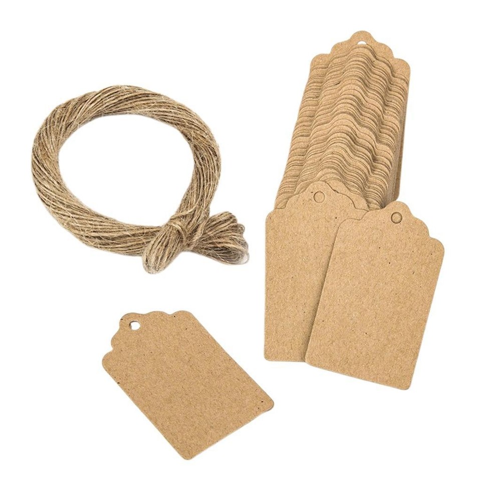 100pcs Bulk Blank Kraft Paper Tags Party Personalize Labels | eBay ...