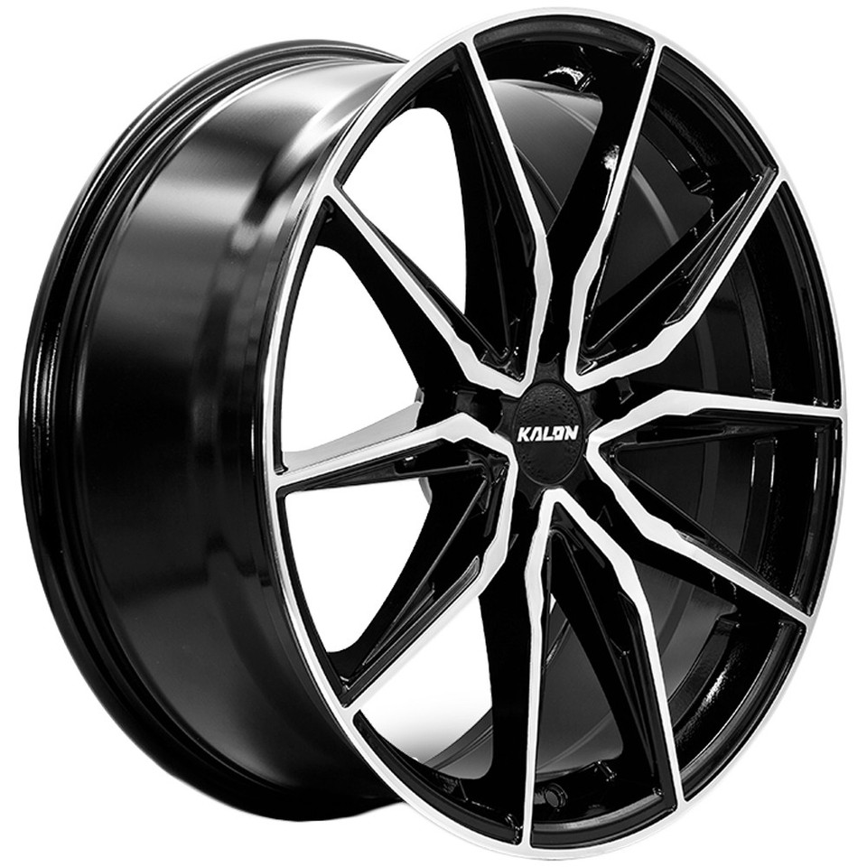 (Set of 4) Kalon 102 Cypher 17x8 5x112 +35mm Black/Machined Wheels Rims ...