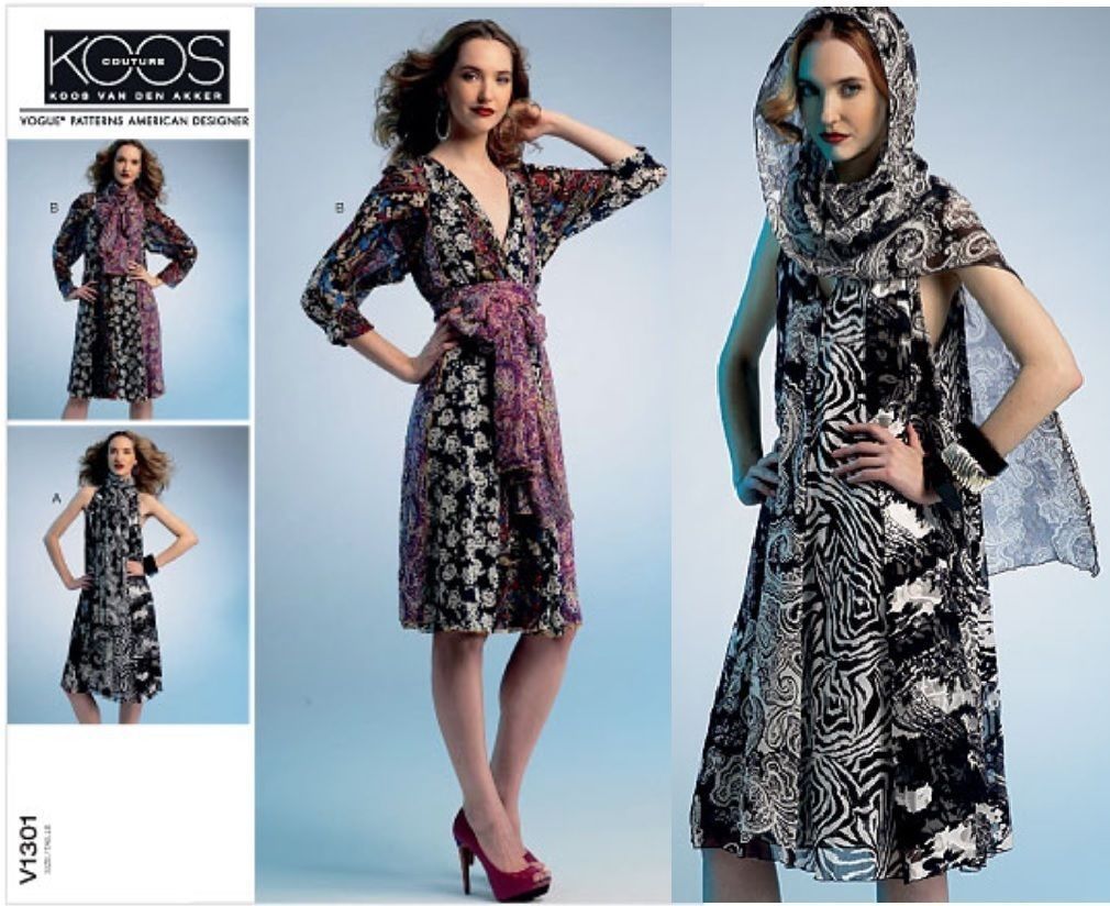 Vogue KOOS COUTURE Designer Misses Loose-fit Pullover Dress Sewing ...