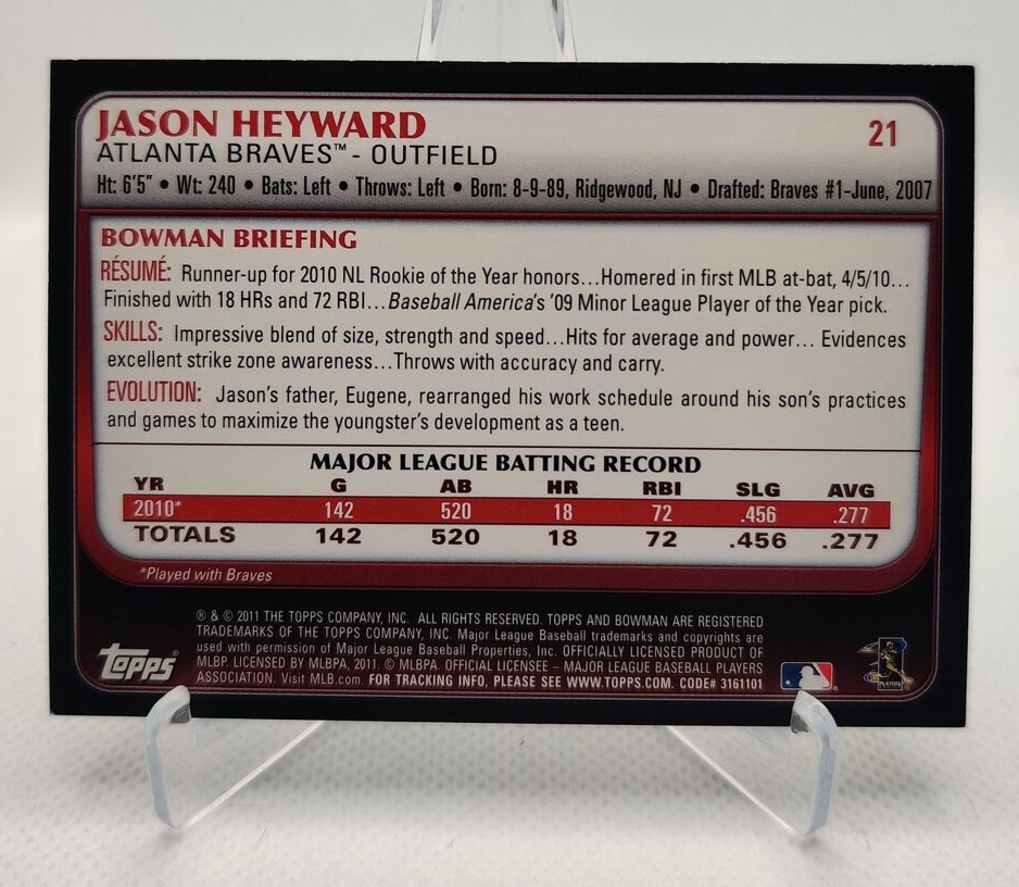 2011 Bowman Gold #21 Jason Heyward Atlanta Braves | eBay