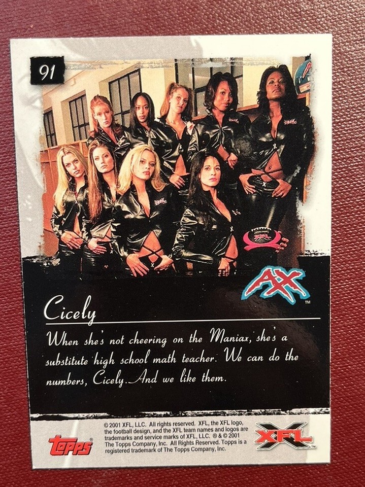 Memphis Maniax XFL 2001 GIRLS ON FIRE Card #91, Cicely | eBay
