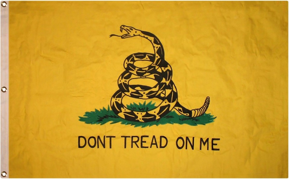 3x5 Embroidered Gadsden Yellow Snake Tea Party 100% Cotton Flag 3'x5 ...