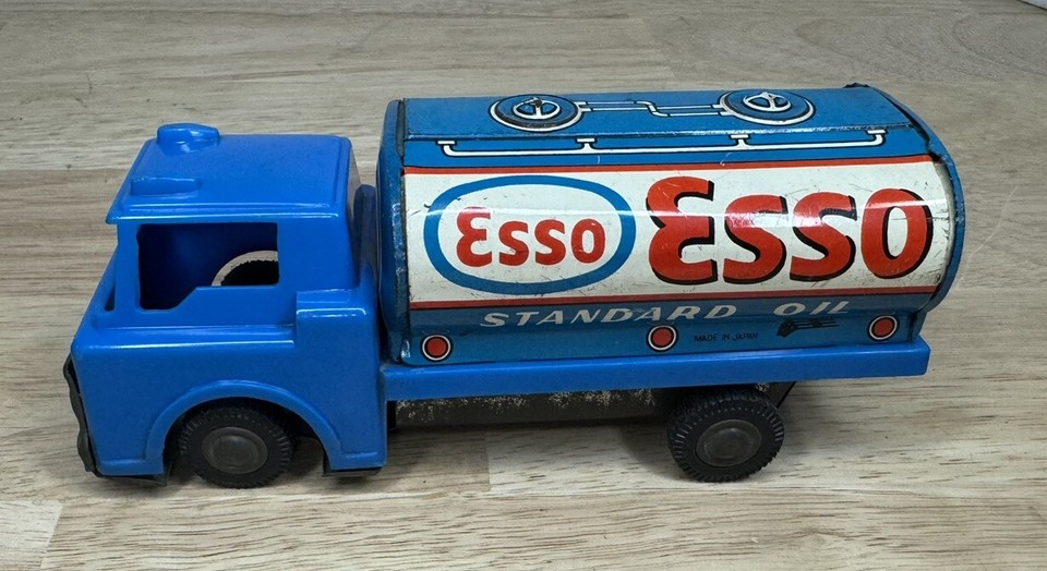 Vintage Toy Esso Standard Oil Truck Tanker Friction Drive Tin Litho ...