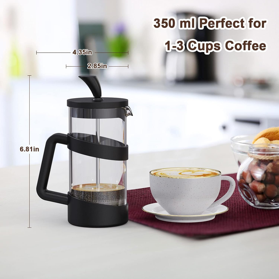 Mini French Press Coffee Maker 12 Oz, Heat Cold Coffee Brewer Camping ...