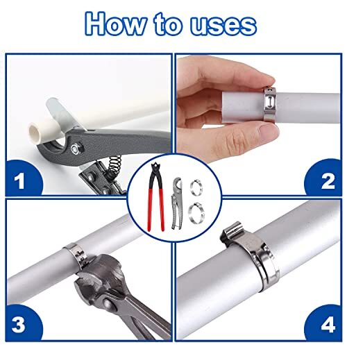 Pex Crimping Clamp Cinch Tool Kit With 20pcs 1/2inch And 10pcs 3/4inch ...