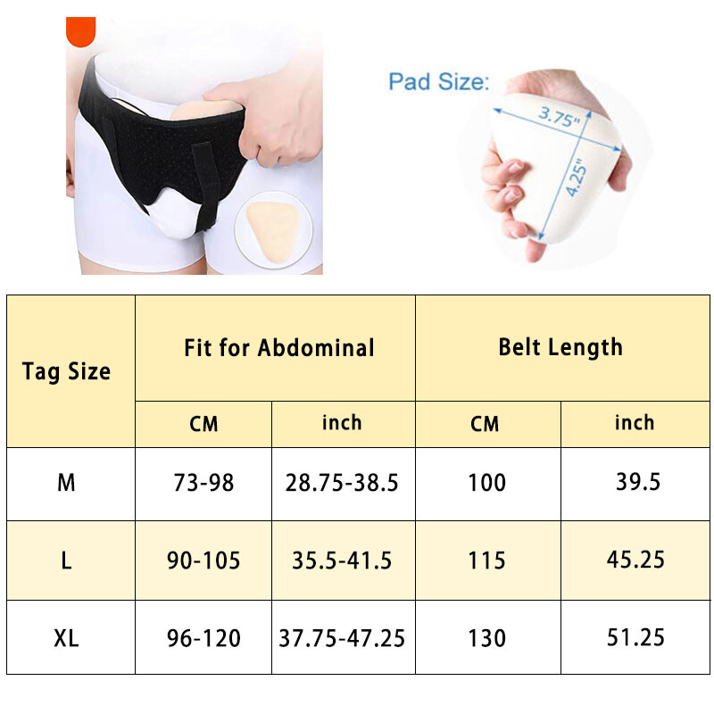 Mens Adjustable Inguinal Hernia Support Belt Compression Groin Truss ...
