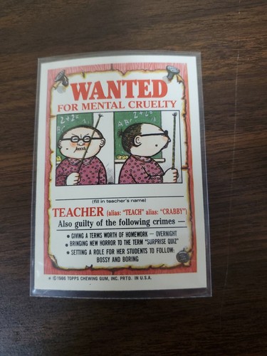 UNCLE SAM 1985 Trading Card GARBAGE PAIL KIDS I WANT YOU To Pick Your ...