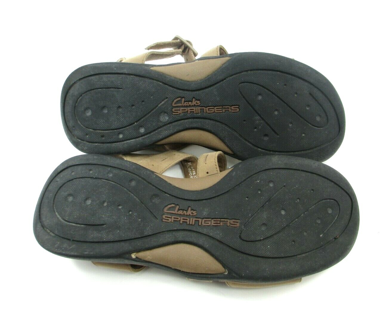 Clarks Springers Sun Lauren Tan Taupe Brown Leather Sandals Size 7.5 M ...